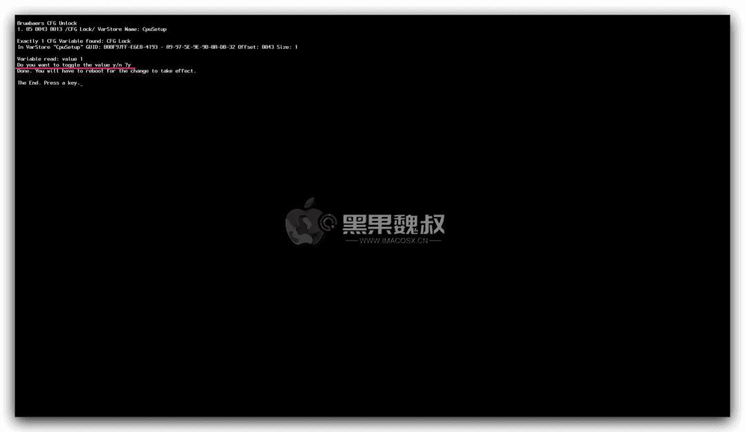 利用CFGLOCK.efi解锁MSR 0xE2 _ Mac魏叔