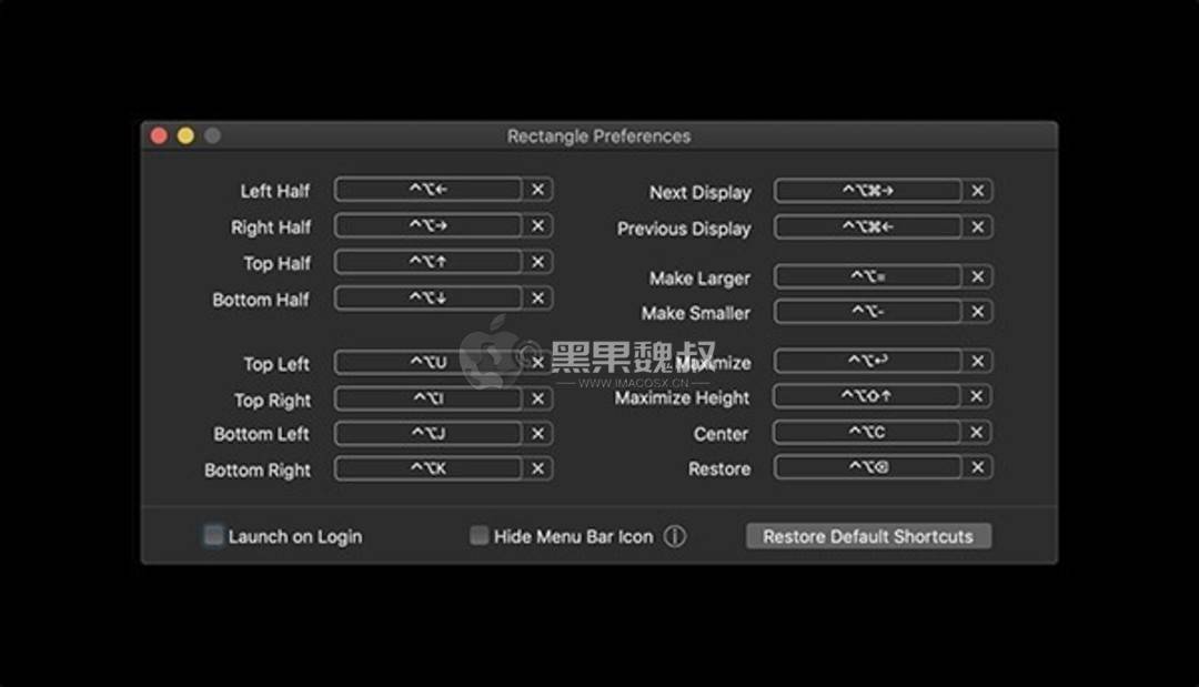 Rectangle Mac版 _ 黑果魏叔