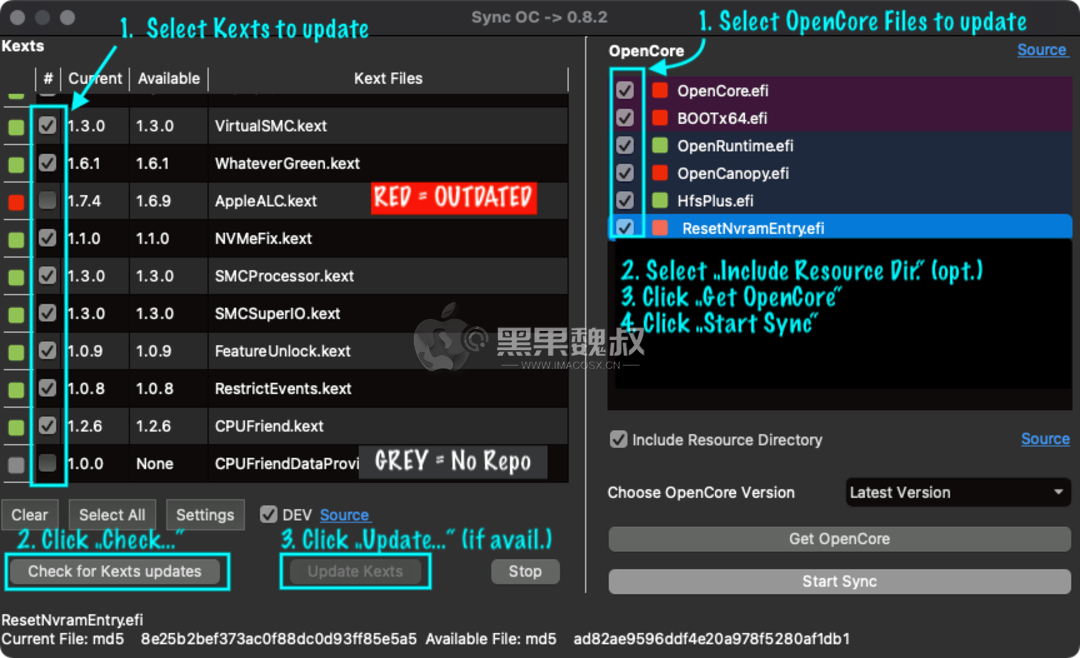 用OCAT更新OpenCore和Kexts _ Mac魏叔
