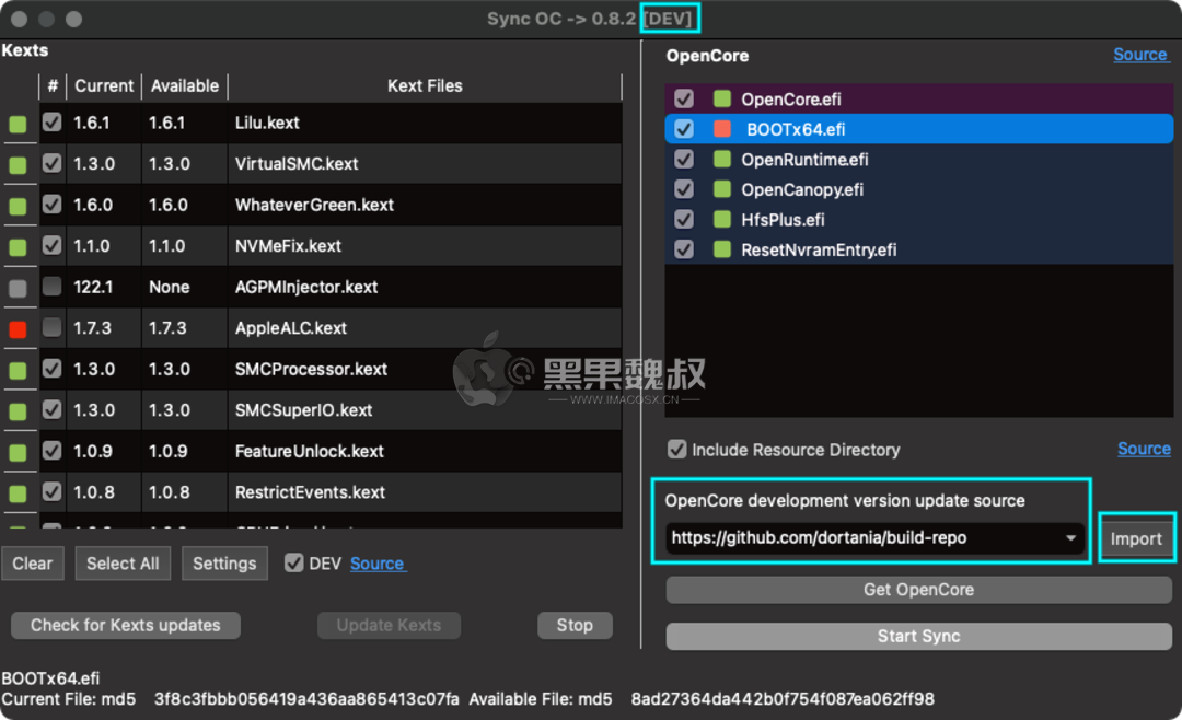 用OCAT更新OpenCore和Kexts _ Mac魏叔